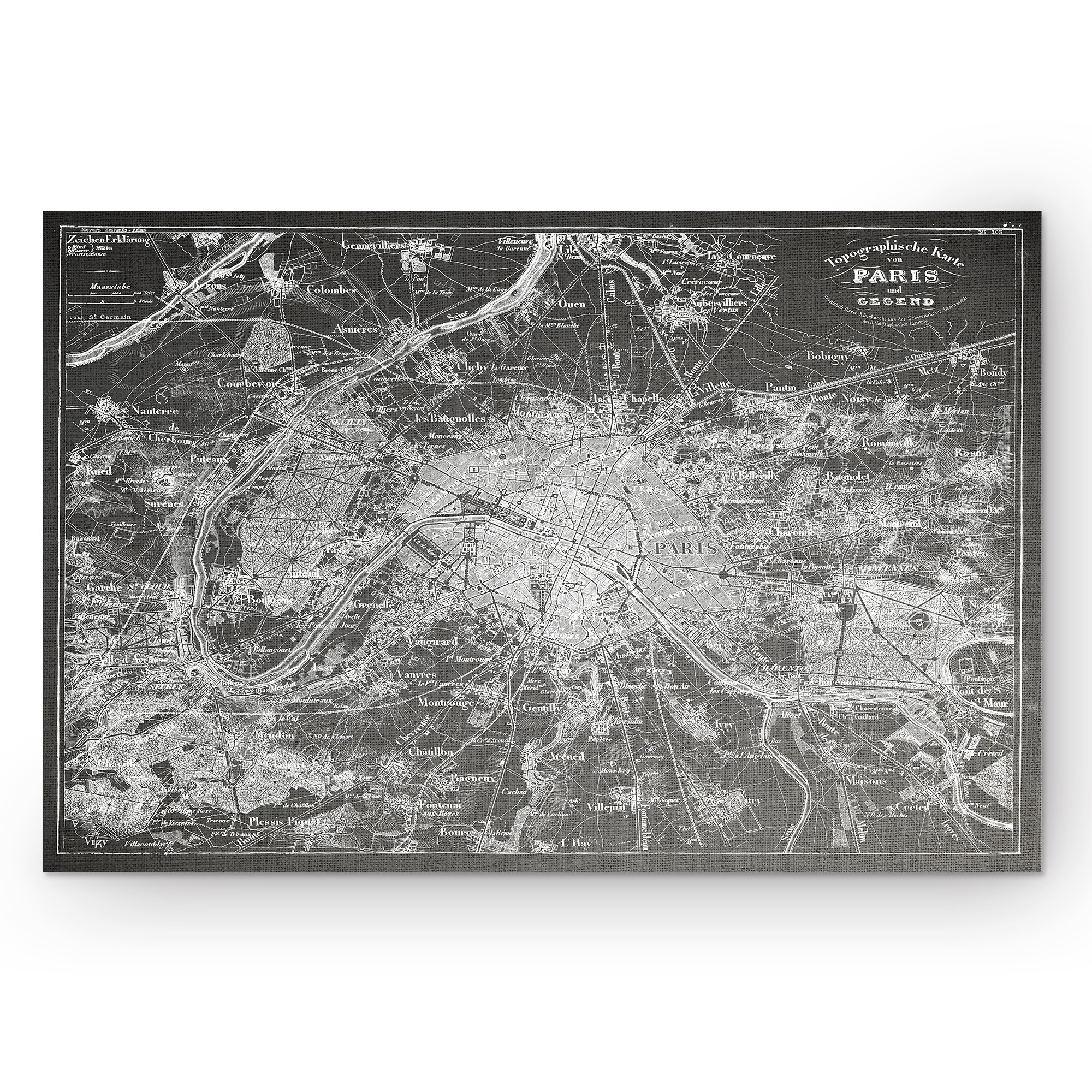 Wexford Home 'Paris Sketch Map' Graphic Art Print on Wrapped Canvas in Gray | Wayfair